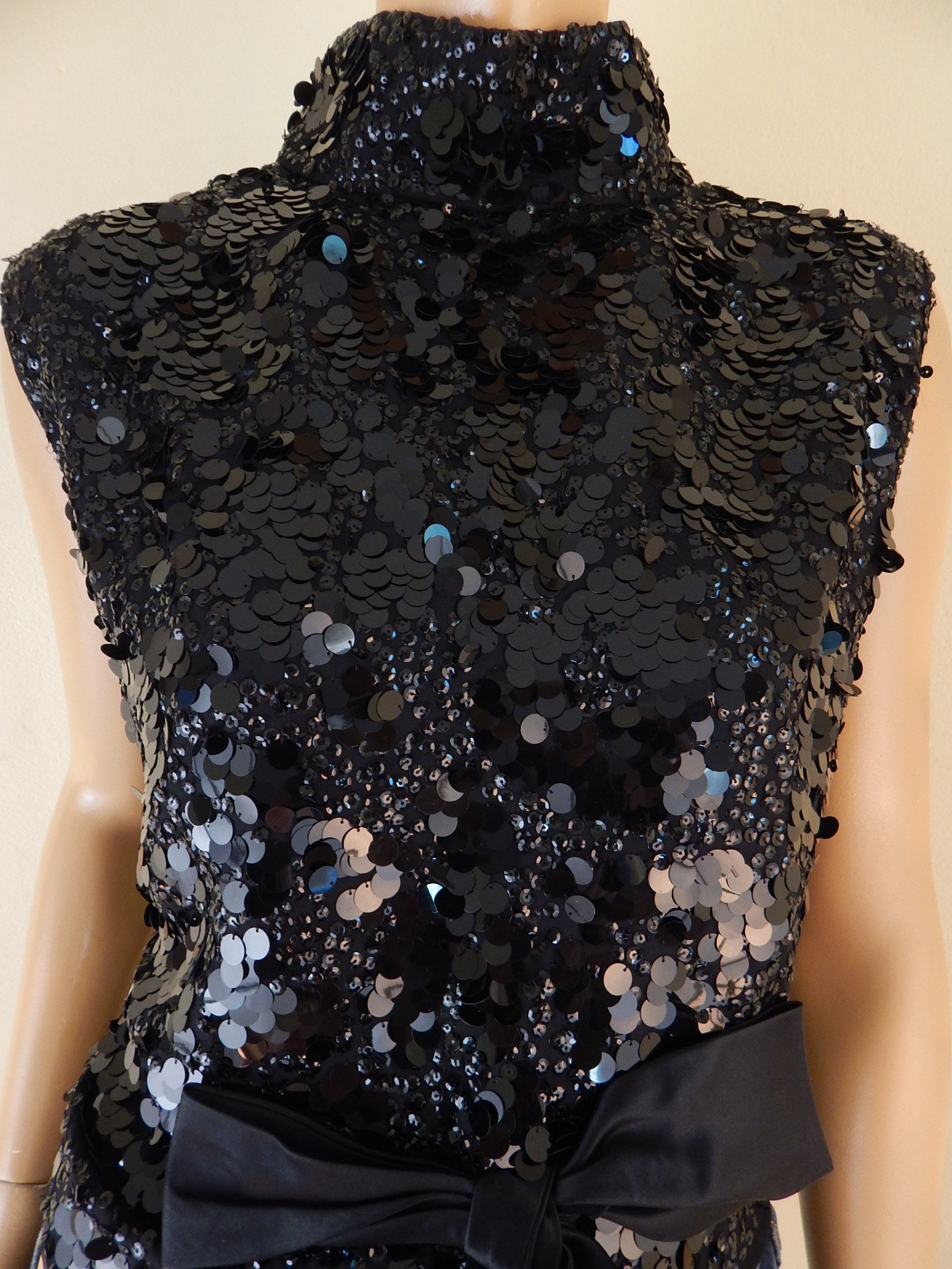Black Sequin Shell,silk Shell, Vintage, Womens Holidays - Etsy