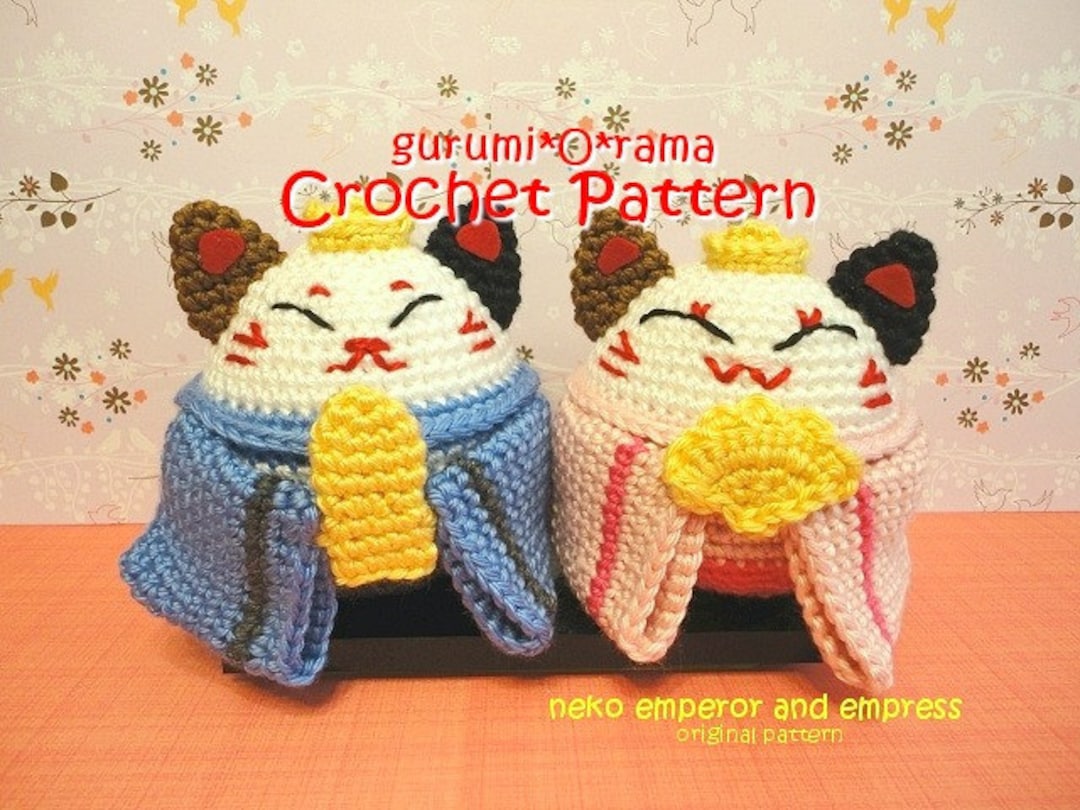 Amigurumi Neko Cat Crochet Pattern, Emperor Empress Stuffed Toy Crochet ...