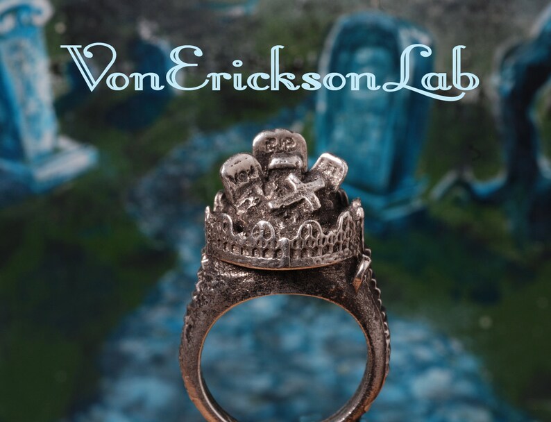 Gothic Cemetery Ring Creepy Gothic Cemetery Ring With Spooky Tombstones ...