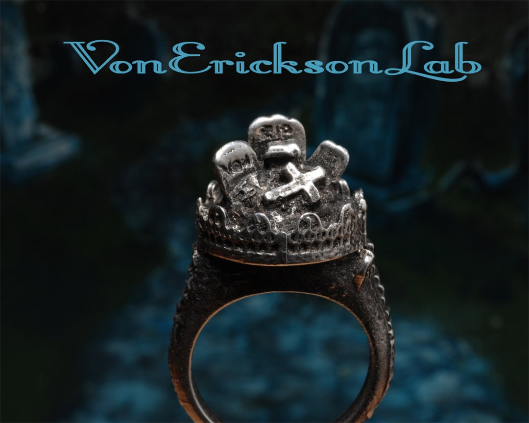 Gothic Cemetery Ring Creepy Gothic Cemetery Ring With Spooky Tombstones ...