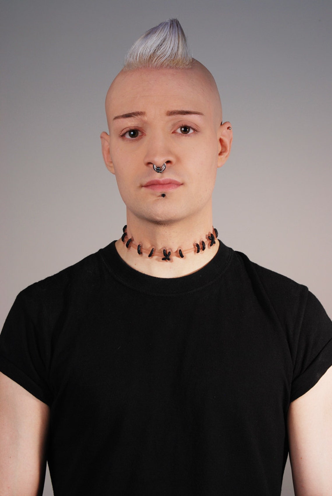 Frankenstein Zombie Stitch Necklace Flesh Natural Stitches - Etsy