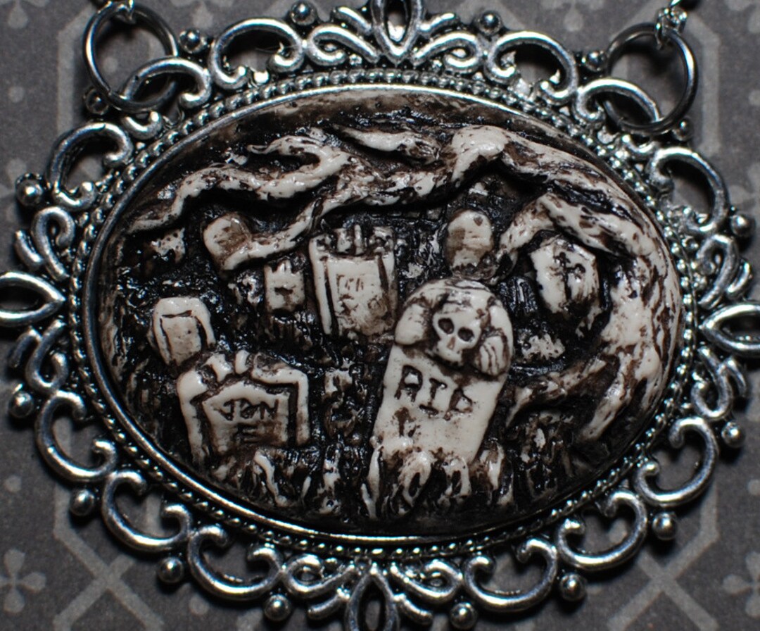 Gothic Cameo Jewelry Cemetery Nightmare Before Christmas Creepy Old ...