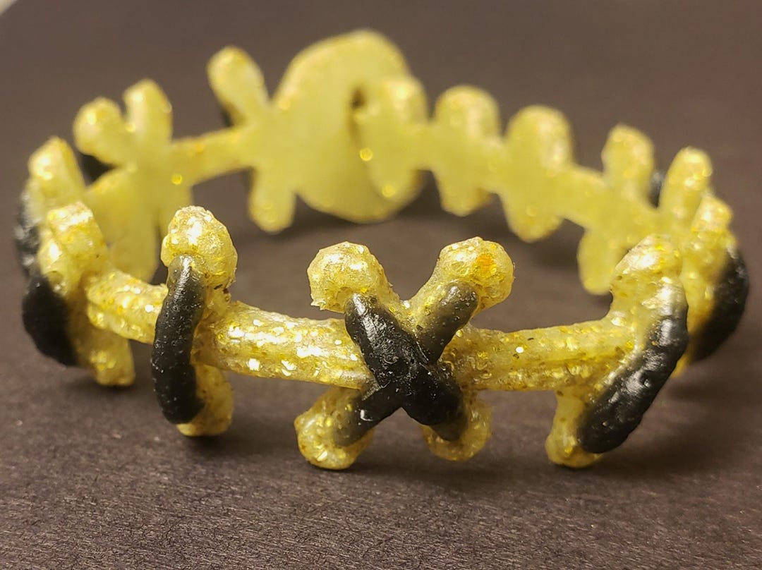 Gold Glitter Glam Monster Stitch Bracelet - Etsy