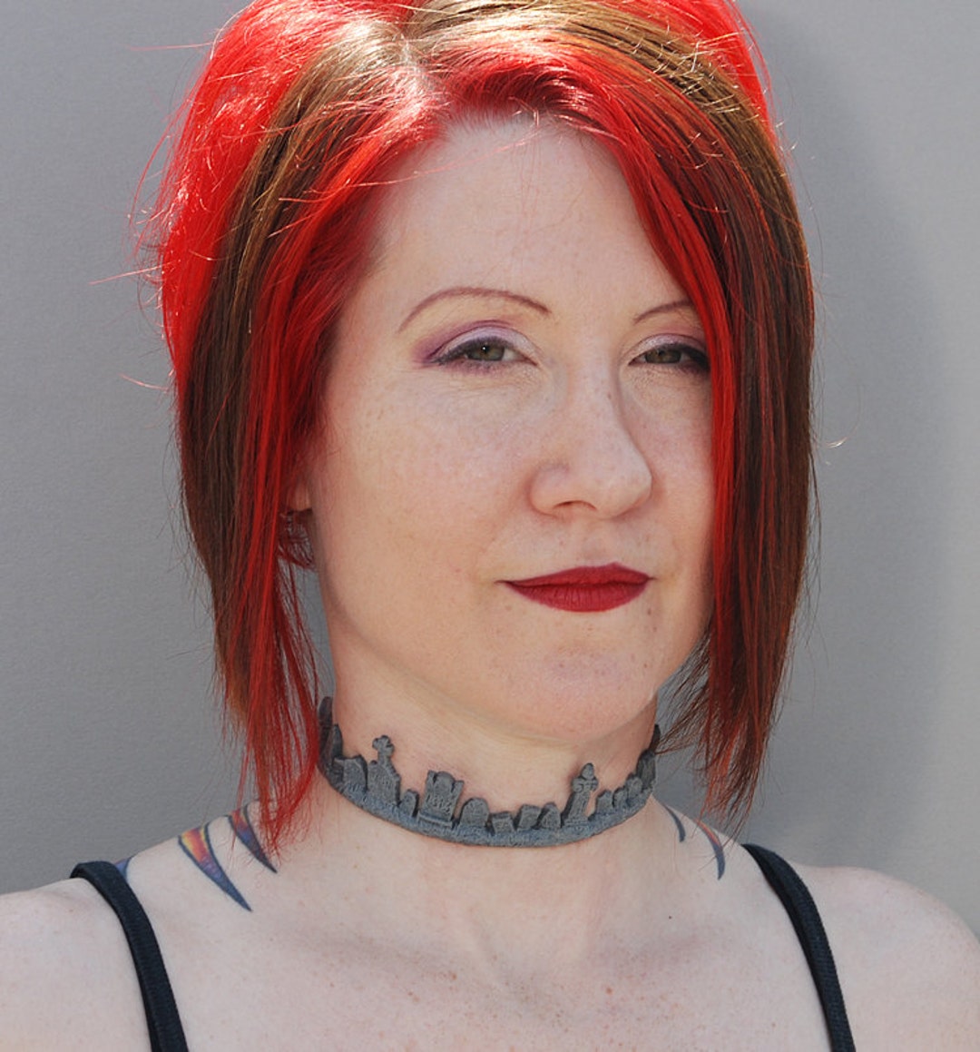 Gothic Lolita Choker Necklace-creepy Gothic Cemetery Tombstone - Etsy