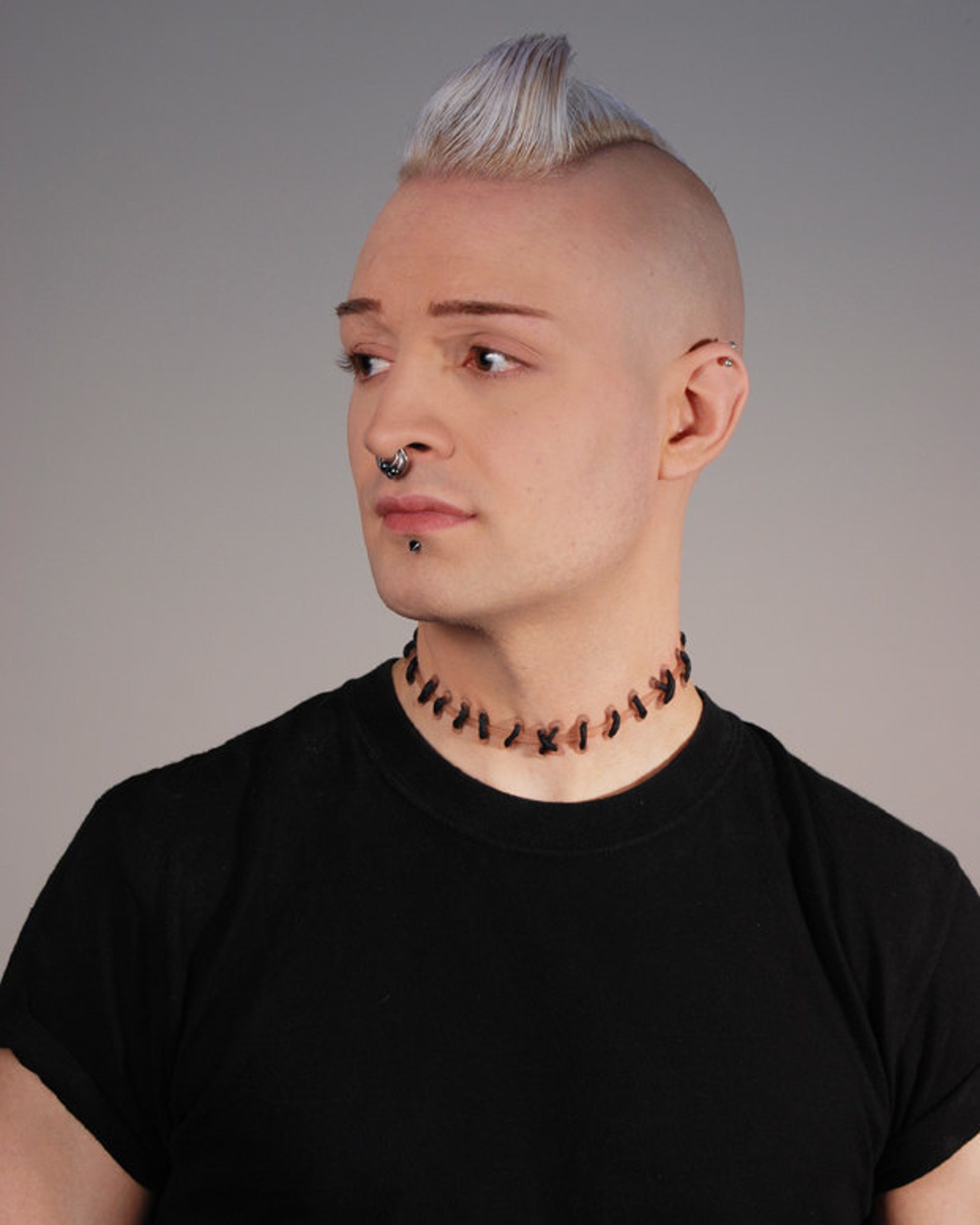 Frankenstein Zombie Stitch Necklace Flesh Natural Stitches - Etsy