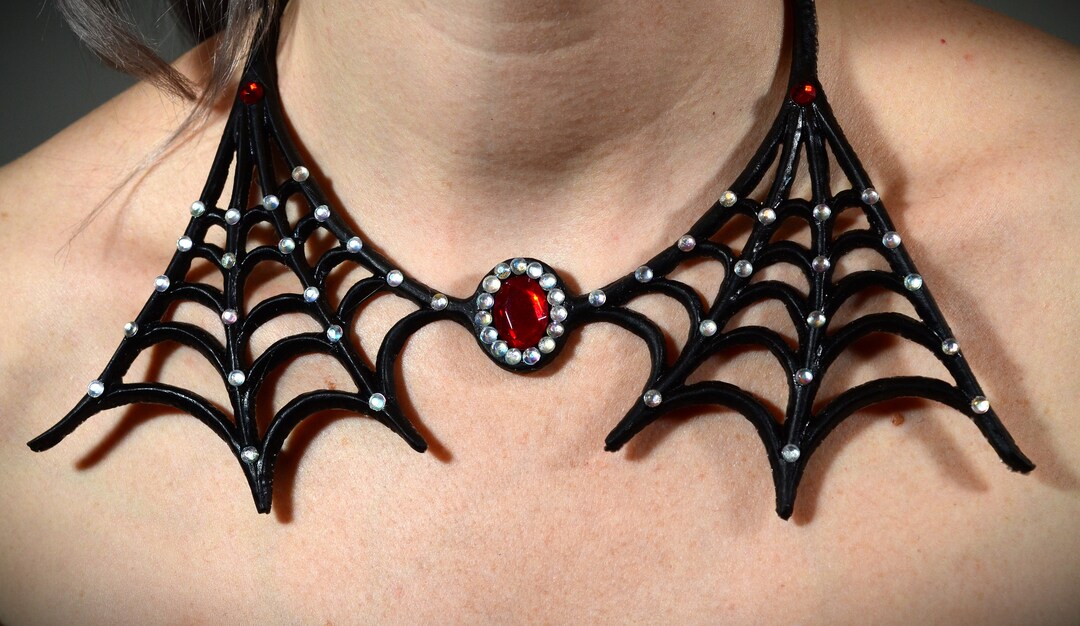Spider Web Collar Necklace With Extra Glamour .. New - Etsy