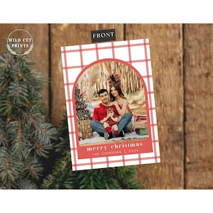 Editable Plaid Christmas Card Template, Custom Minimalist Christmas ...