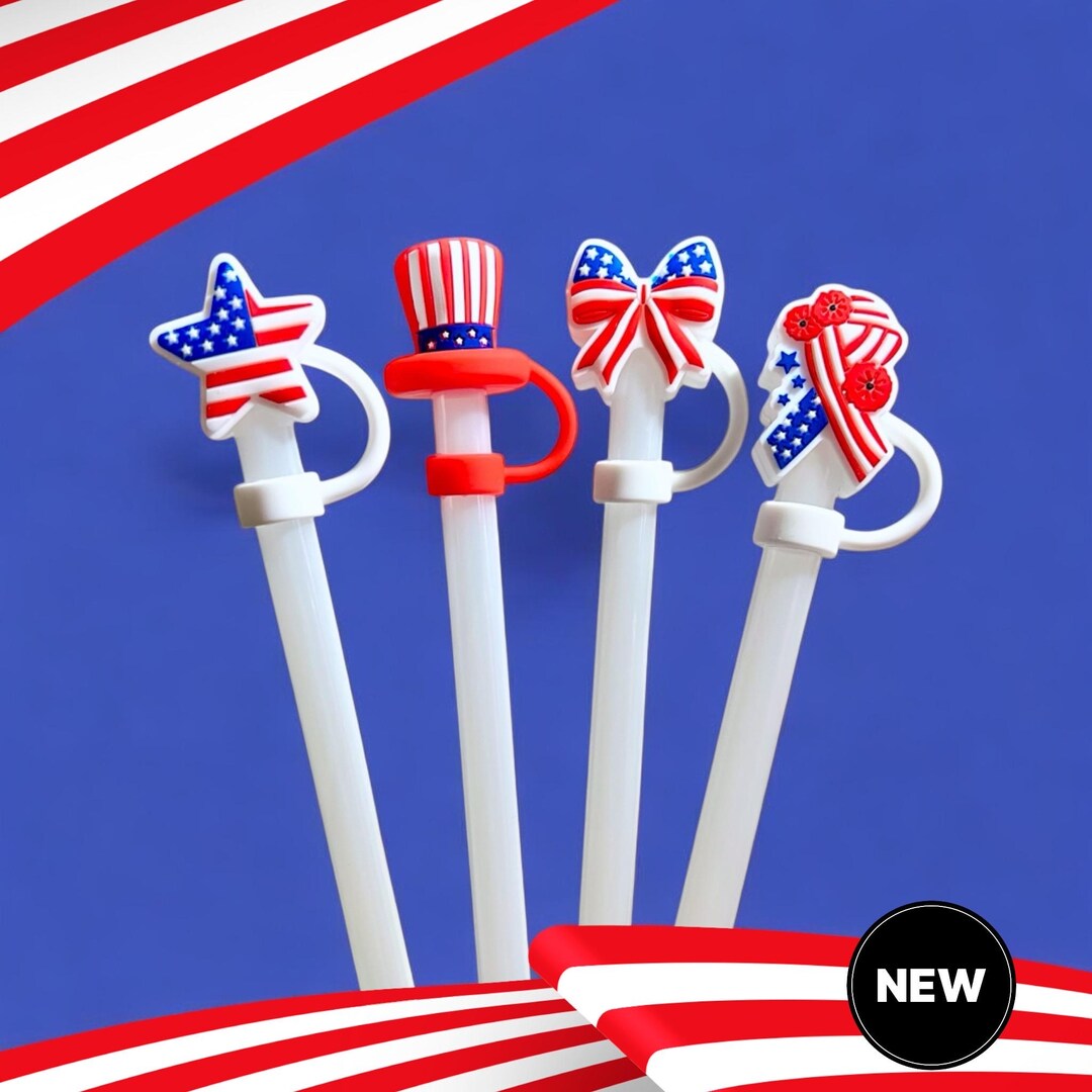 Patriotic 3D Straw Topper (1pc) - Etsy