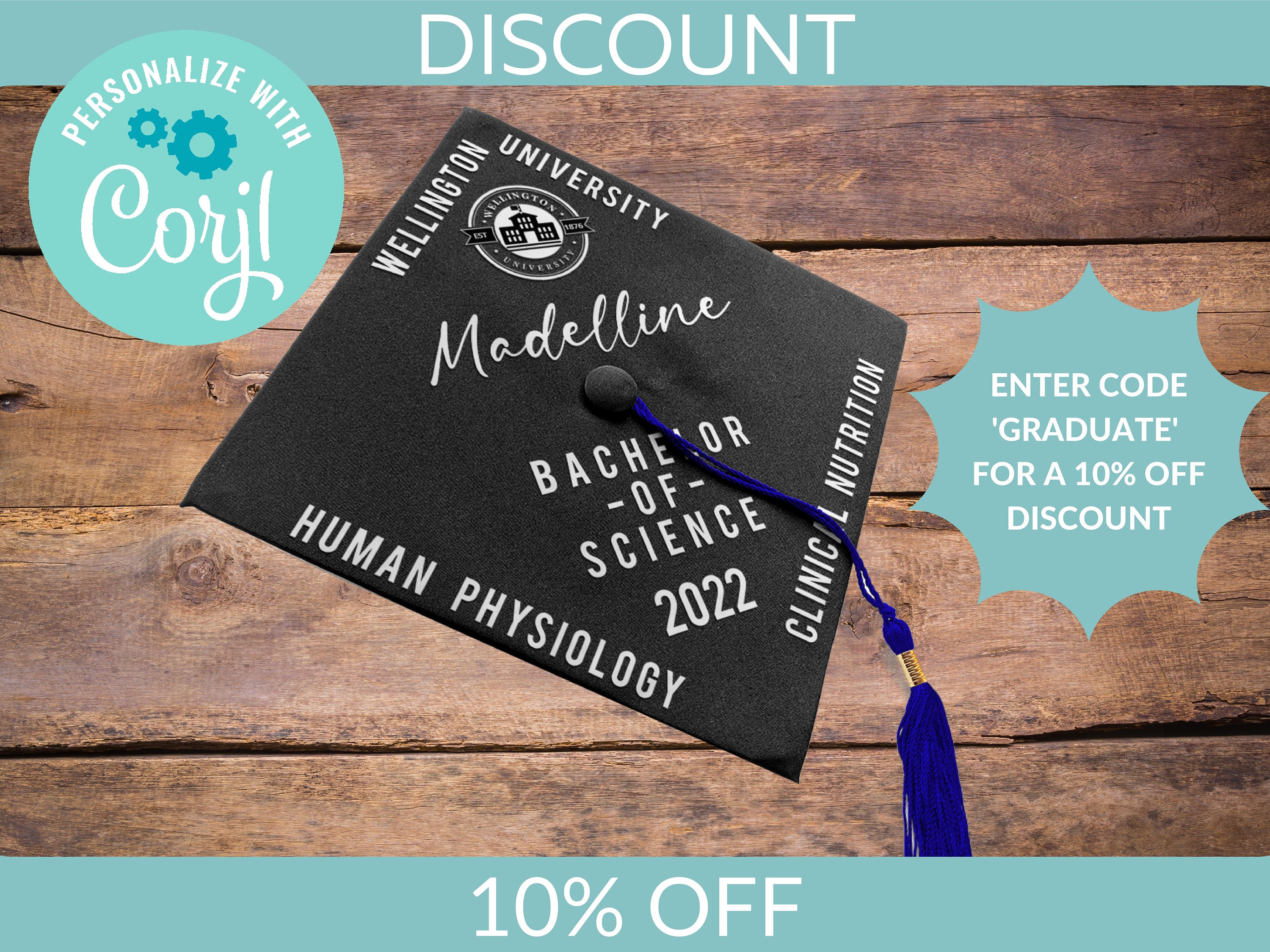 Grad Cap Topper Graduation Gift Custom Printable - DIGITAL DOWNLOAD ...