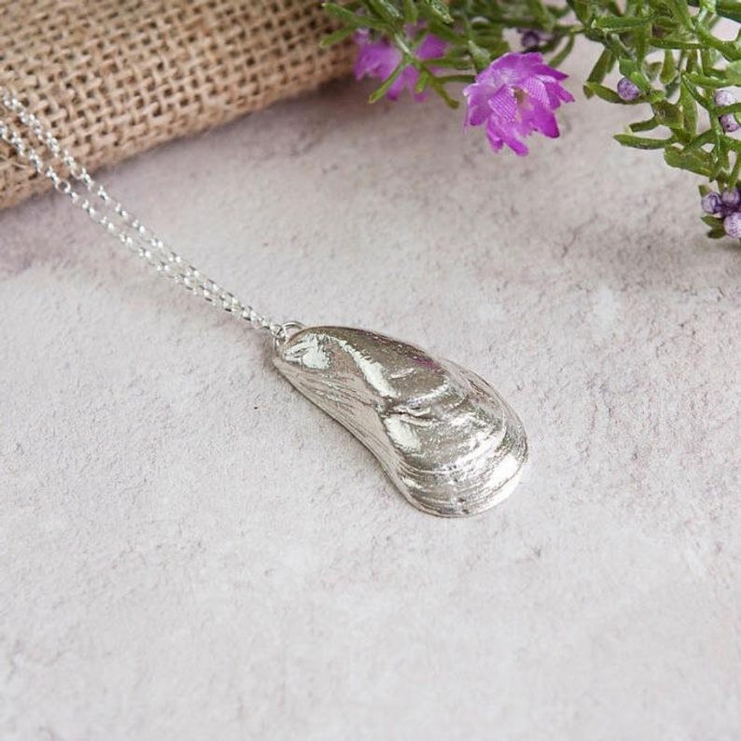 Sale-mussel Shell Necklace, Sterling Silver UK Hallmarked - Etsy