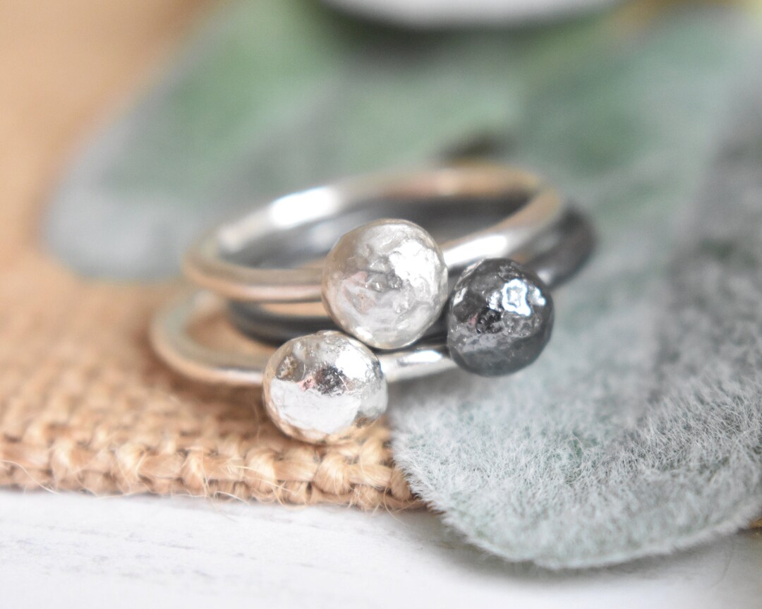 Silver Pebble Ring, Organic Sterling Silver Nugget Ring, Zero Waste ...