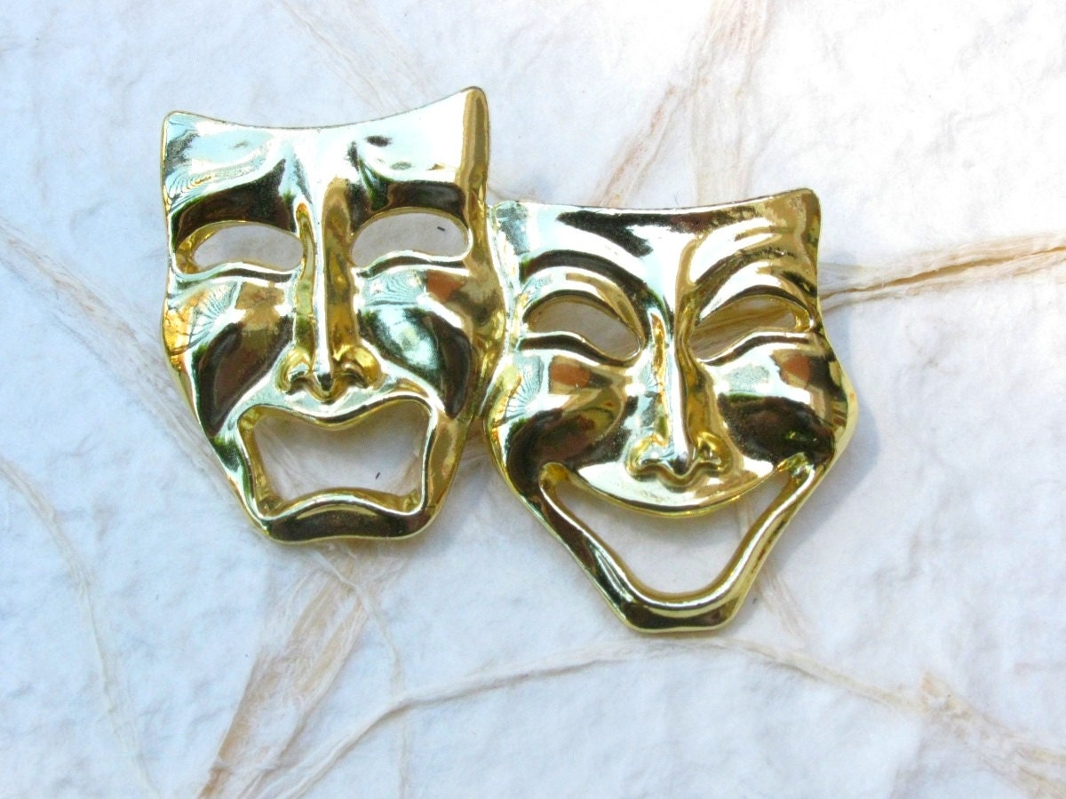Comedy Tragedy Masks Brooch Pin Theater Thespian Award - Etsy