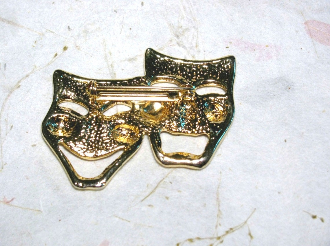 Comedy Tragedy Masks Brooch Pin Theater Thespian Award - Etsy