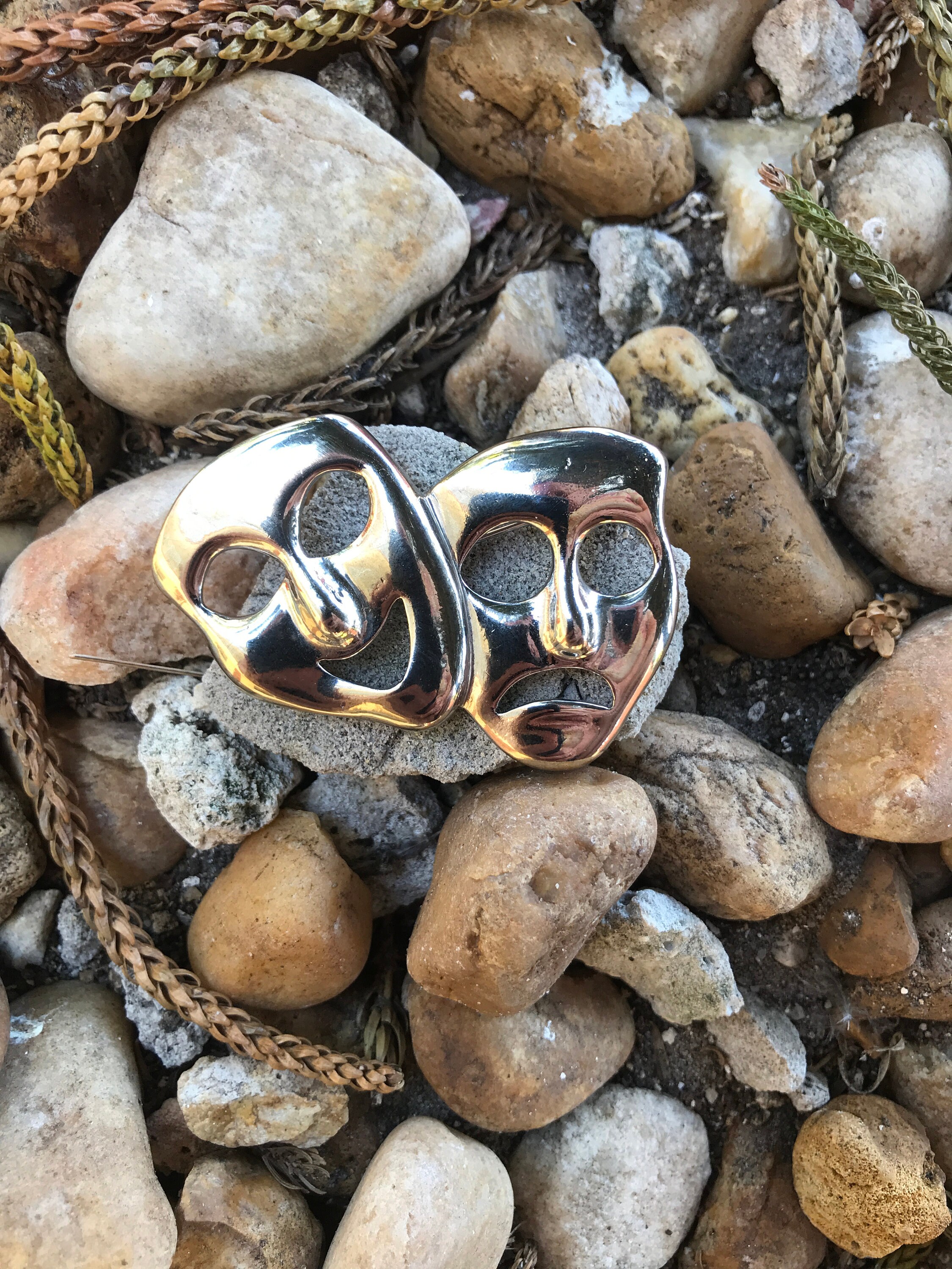 Vintage Comedy Tragedy Masks Brooch Pin Theater Thespian Award - Etsy