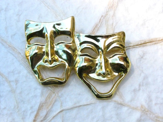 Comedy Tragedy Masks Brooch Pin Theater Thespian Award | Etsy