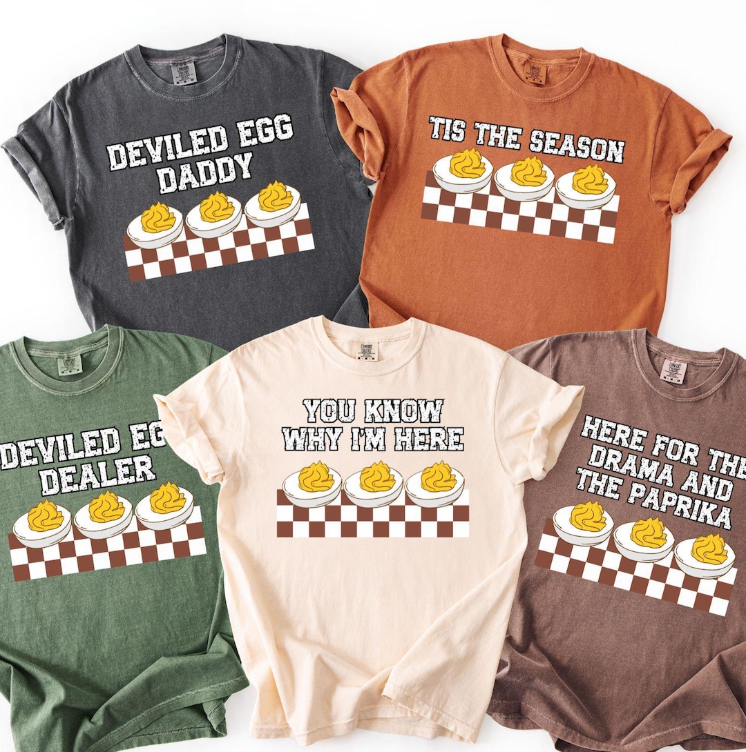 Comfort Colors Deviled Egg Thanksgiving Shirts, Personalized Family ...
