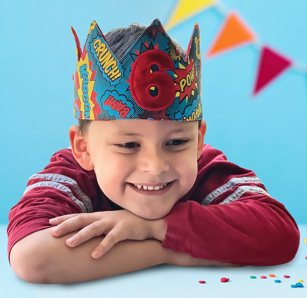 Superhero Birthday Crown: Comic Book Party Hat - Etsy