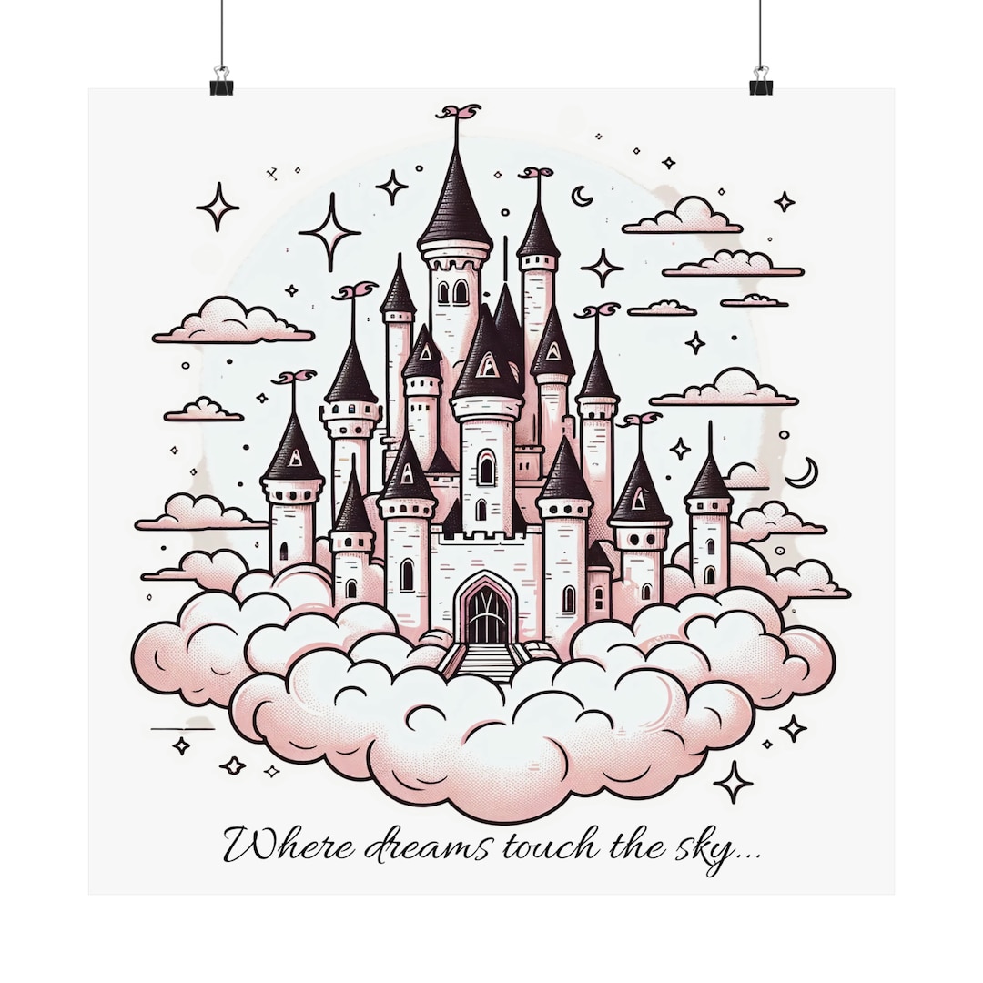 Princess Castle Wall Art, Girls Room Decor, Birthday Gift, Princess ...