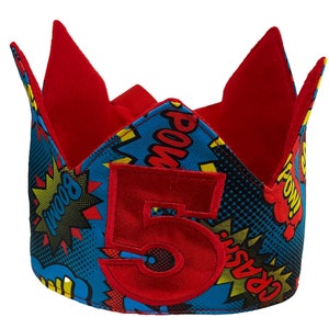 Superhero Birthday Crown: Comic Book Party Hat - Etsy