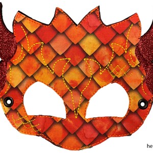 Kids Orange Dragon Wings Costume: Cotton Mask Set - Etsy
