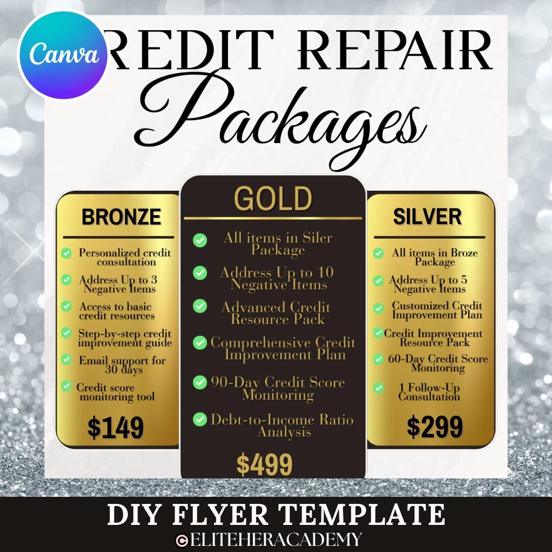 Credit Repair Flyer Template: DIY Consultation Services (canva Editable ...