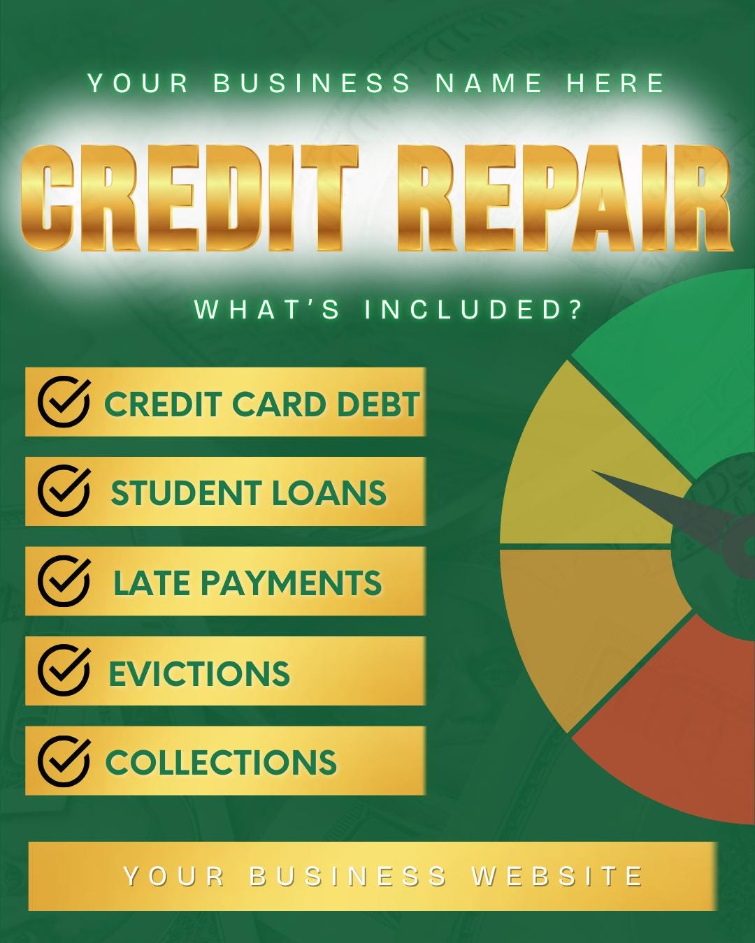DIY Credit Repair Flyer Template: Editable Canva Design (digital ...