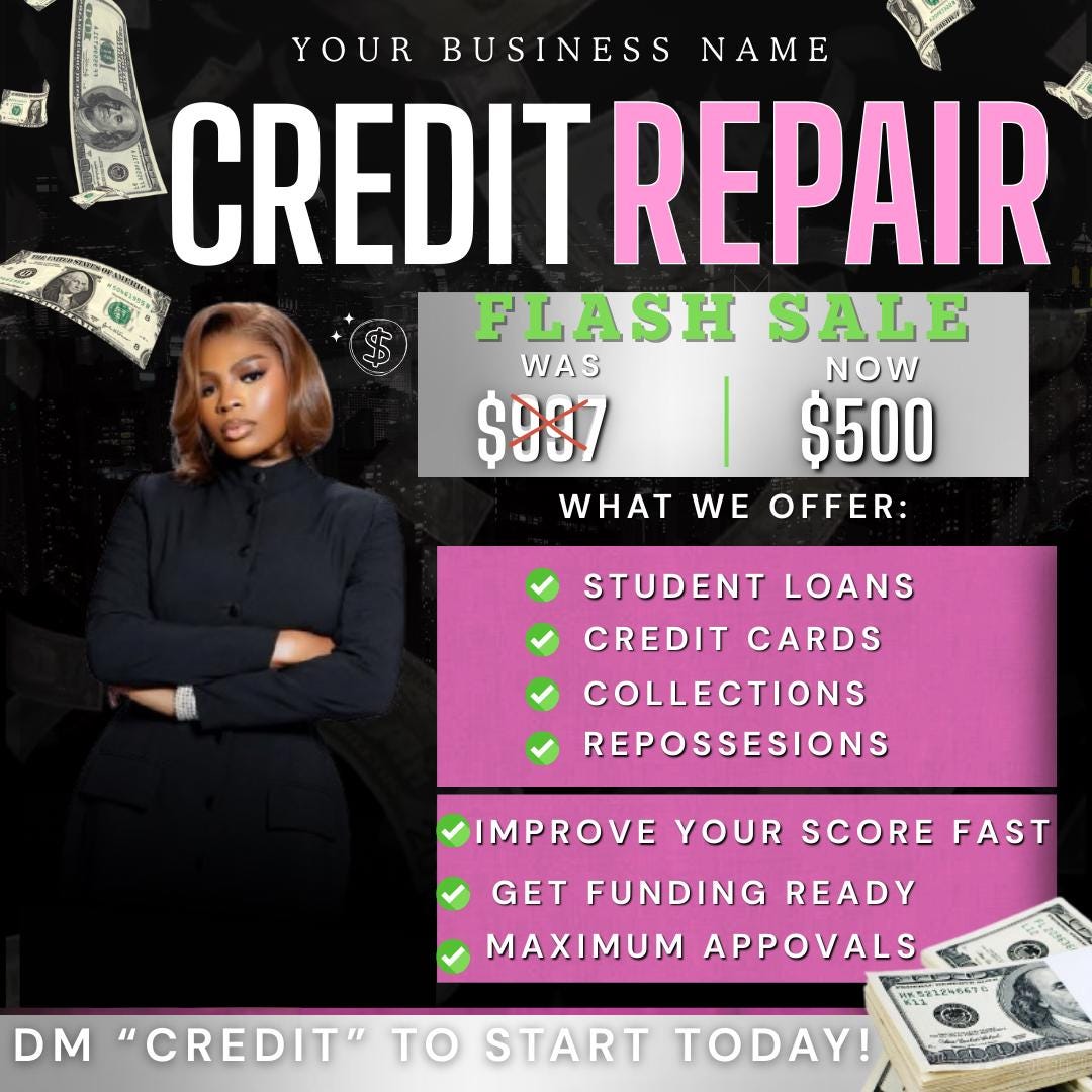 Credit Repair Instagram Template: Financial Education Canva Flyer ...