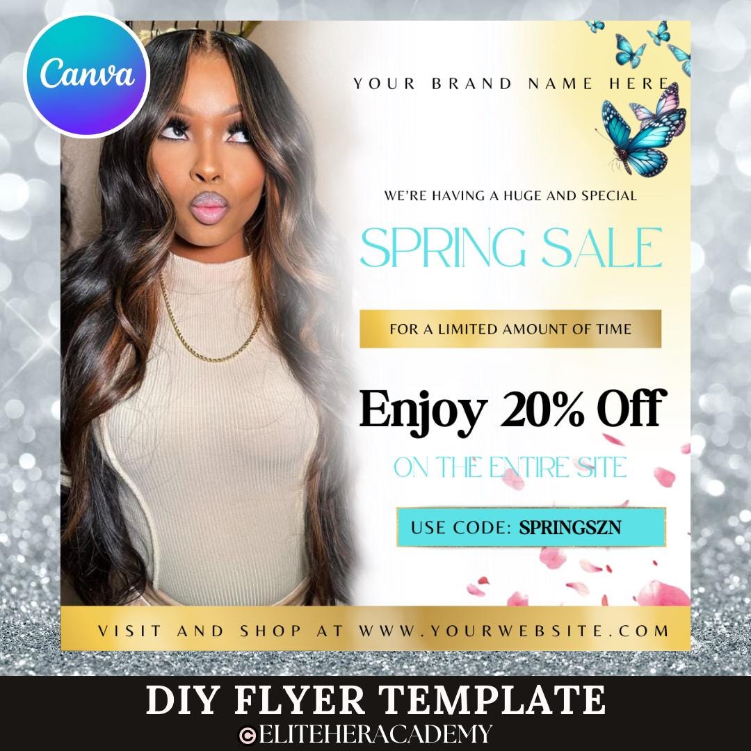 DIY Editable Spring Flash Sale Flyer - April Day Premade Social Media ...