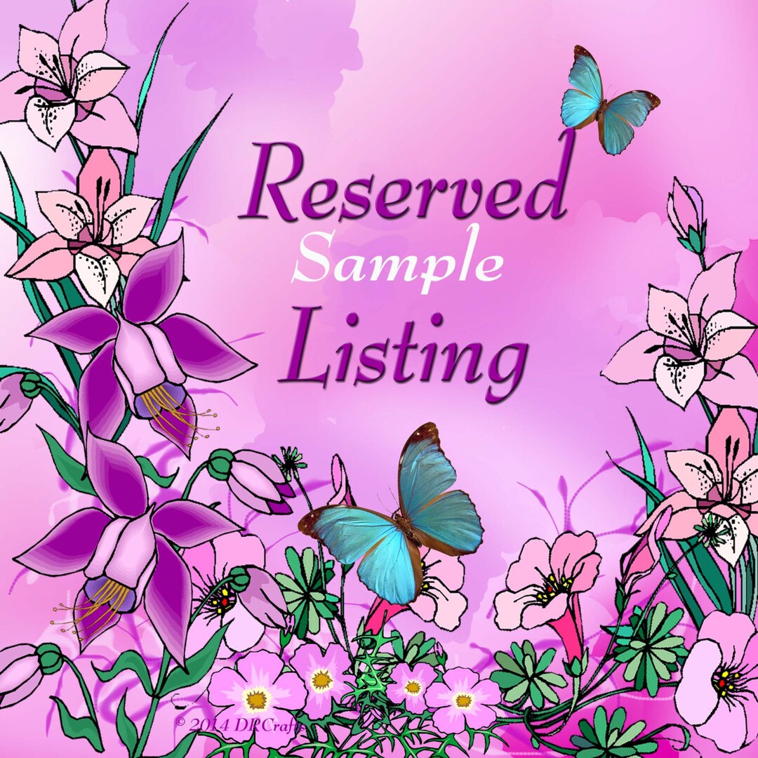 Instant Download Pink Floral Reserved Listing Graphic for Your Etsy ...