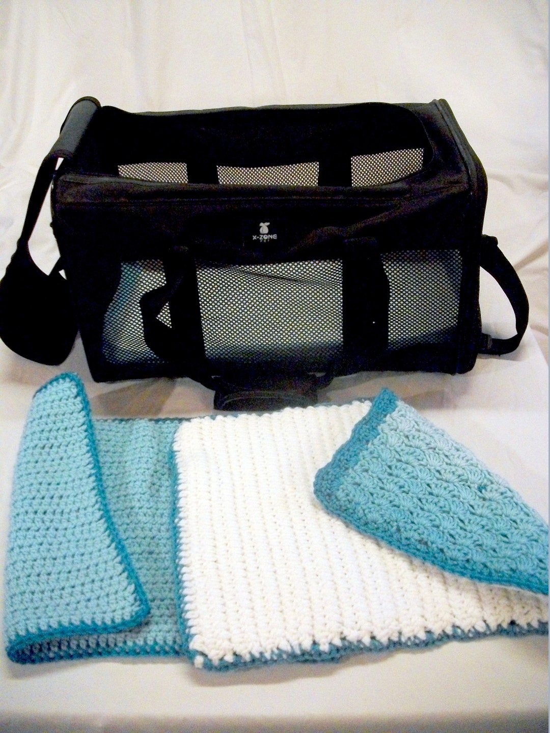 Crochet Pet Beds, Set of 2, for Pet Carriers, Crates or as Bed, Doubled ...