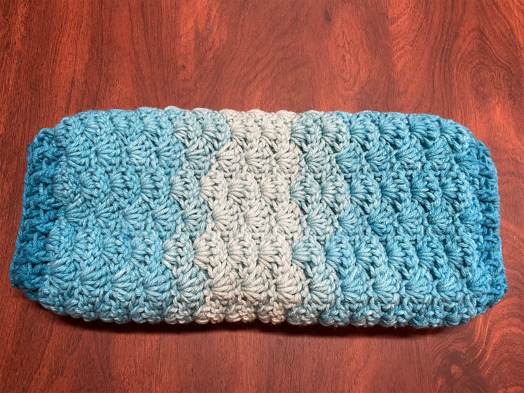 Crochet Hand Muff Warmer in Teal and Cream, Lined Old Fashioned Hand ...