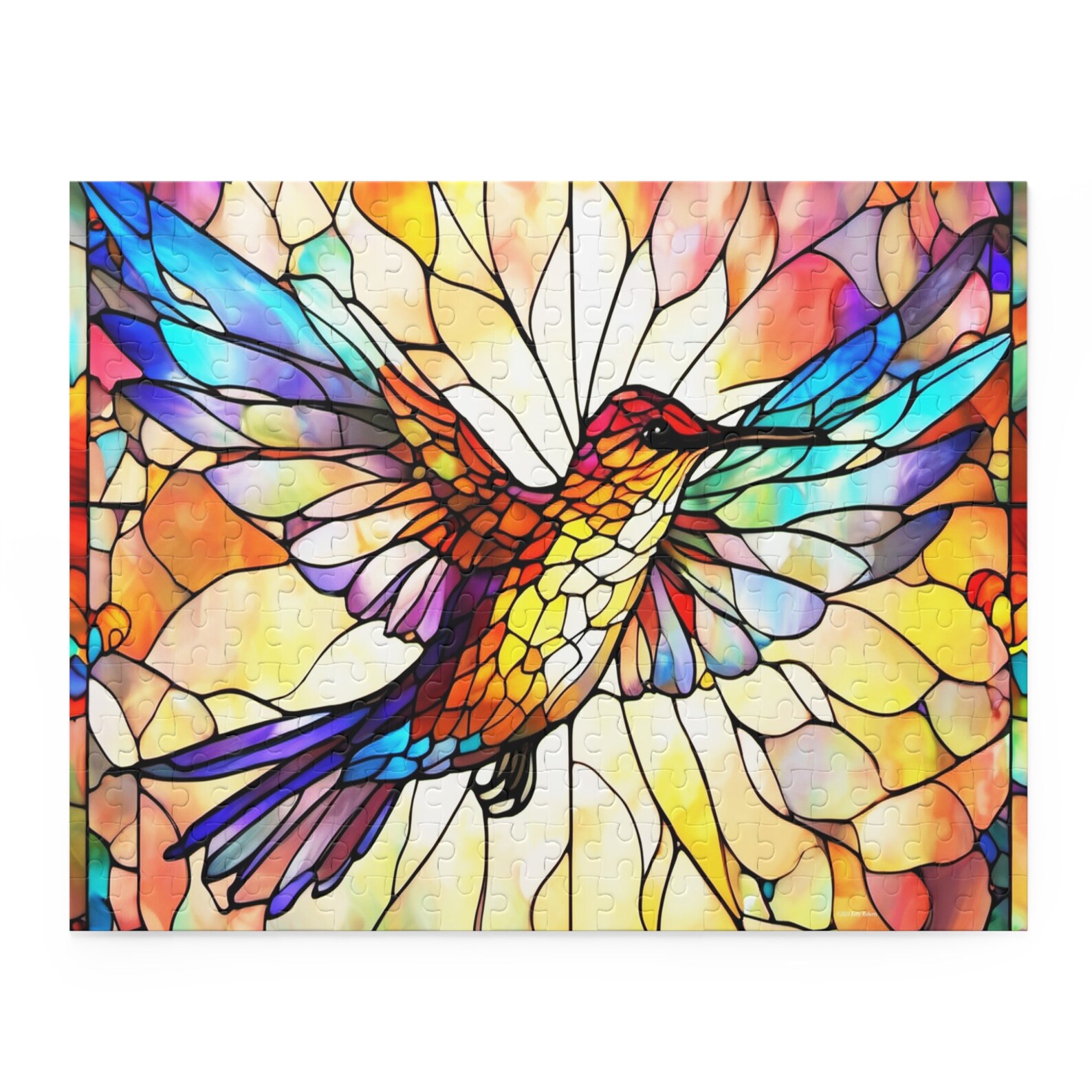 Beautiful Hummingbird Puzzle in Stained Glass (252, 500-piece) - Etsy