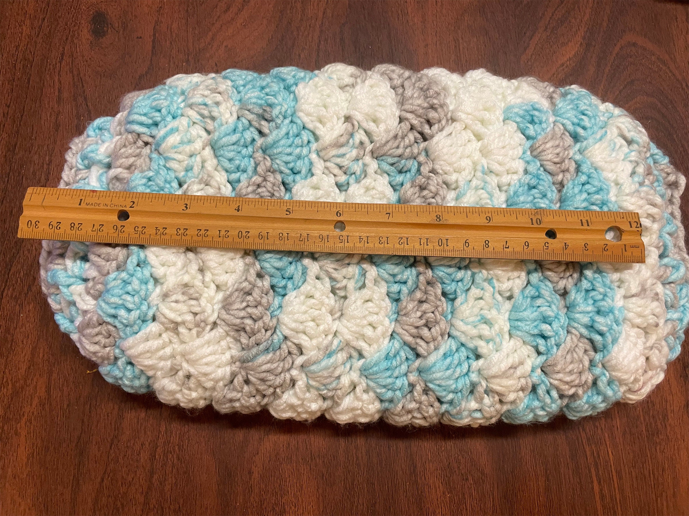 Hand Muff Warmer in Blue, Gray and White, Old Fashioned Hand Muff ...