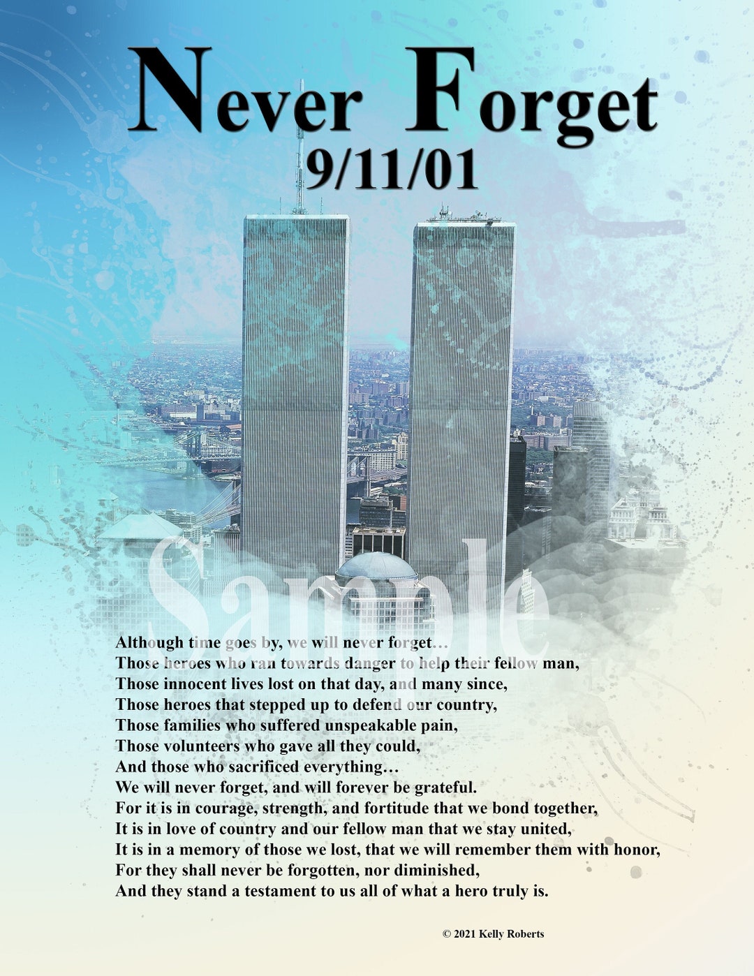 Never Forget 911 Poster Instant Download, Ready to Print, Remembering ...