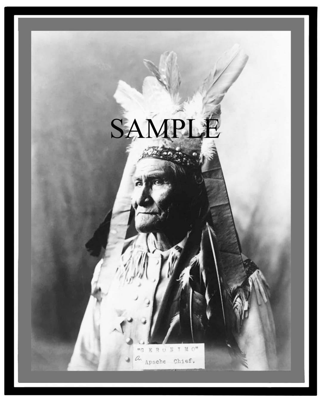 Restored Geronimo Photo Instant Download in Black and White and ...