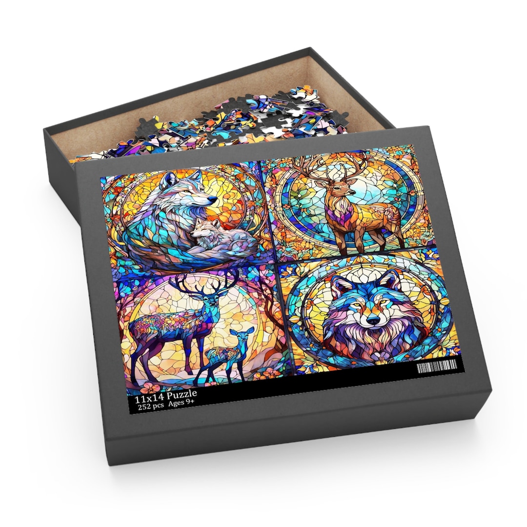 Gorgeous Deer and Wolves Four in One Jigsaw Puzzle (252, 500-piece ...