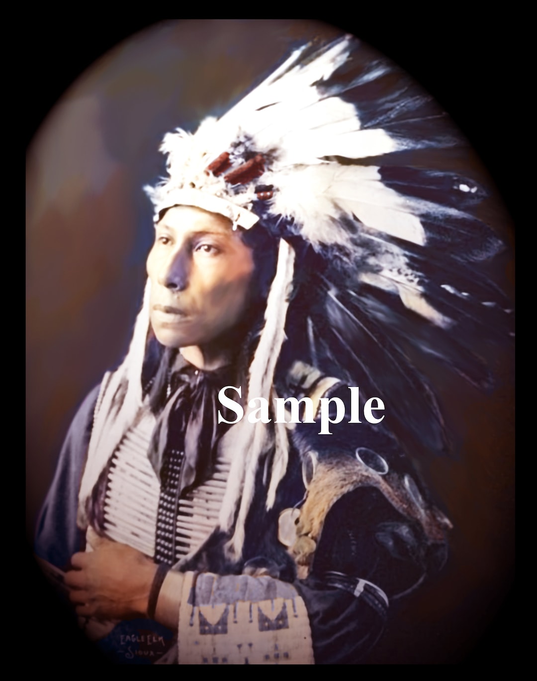 Eagle Elk, Sioux, Restored and Colorized Vintage Photo, Ready to Print ...