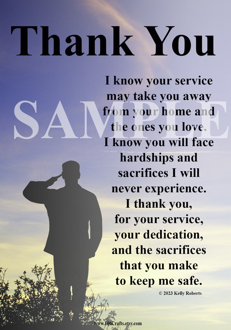 Thank You to Troops Labels or Cards, Instant Digital Download and Ready ...