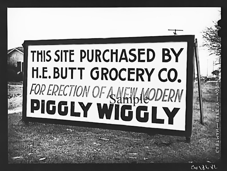 Restored Vintage Photo of Piggly Wiggly Sign, Instant Download and ...