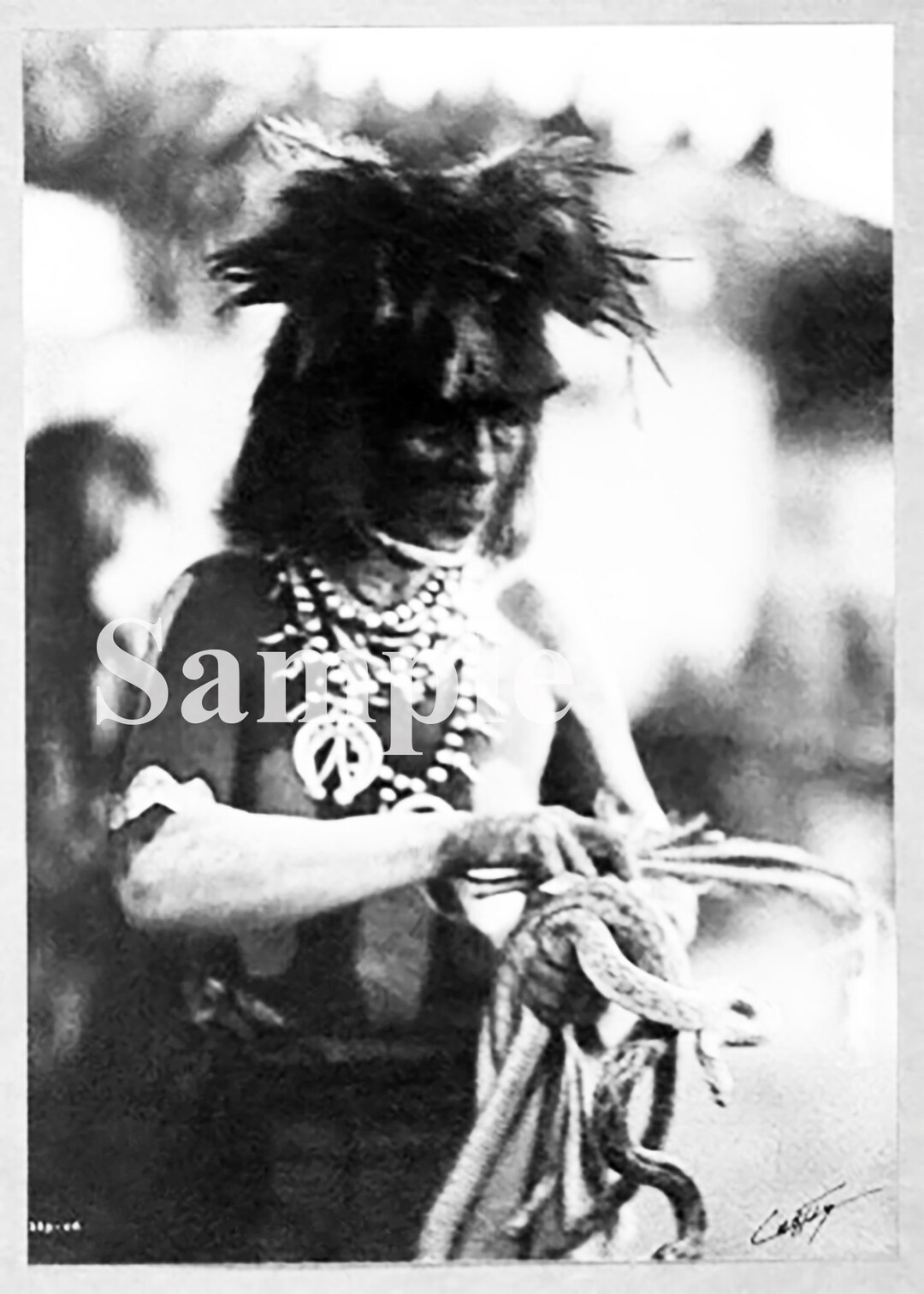 Vintage Restored Photo the Snake Priest 1906 Instant Download, Ready to ...
