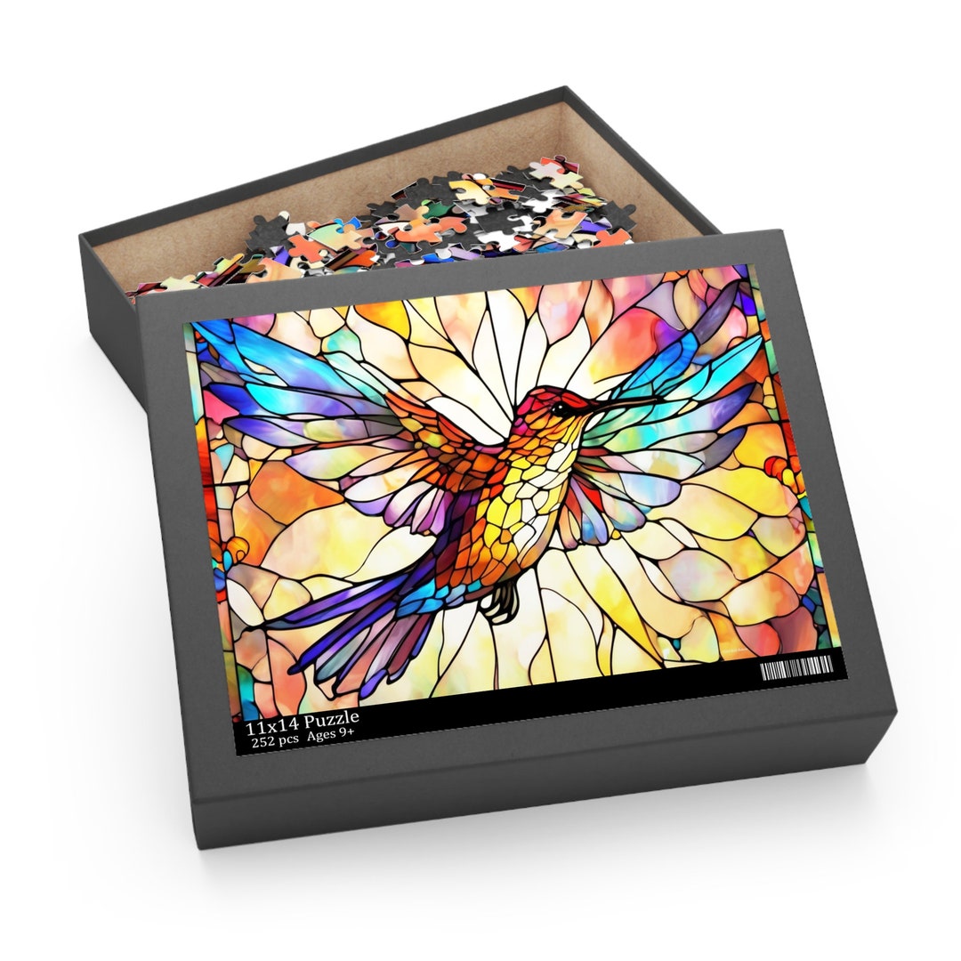Beautiful Hummingbird Puzzle in Stained Glass (252, 500-piece) - Etsy