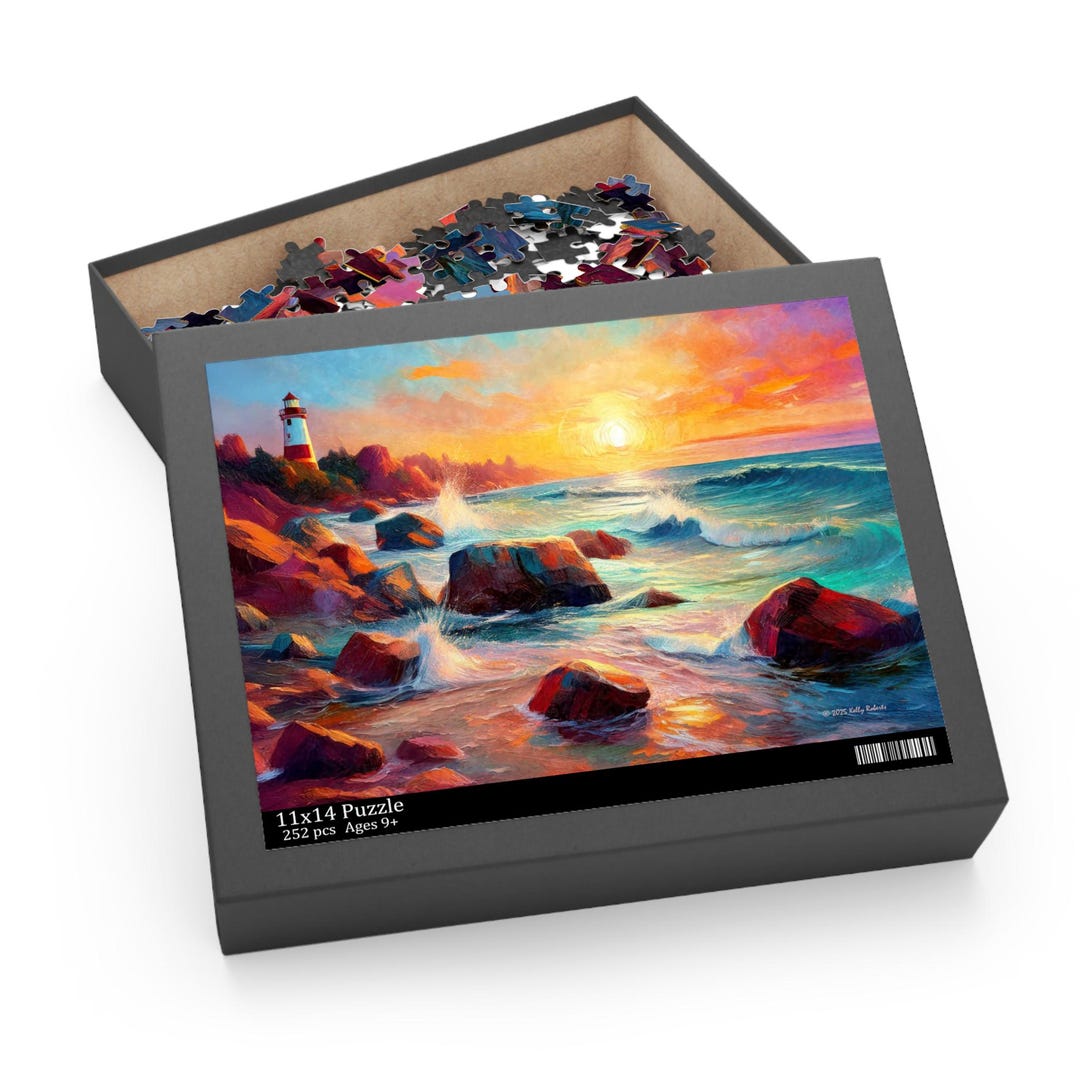 Serene Seaside Puzzle - Beautiful Ocean Sunset, 120/252/500-piece ...