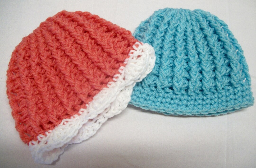 PATTERN ONLY: Newborn Crochet Ribbed Hat, Baby Ribbed Hat, Easy Baby ...