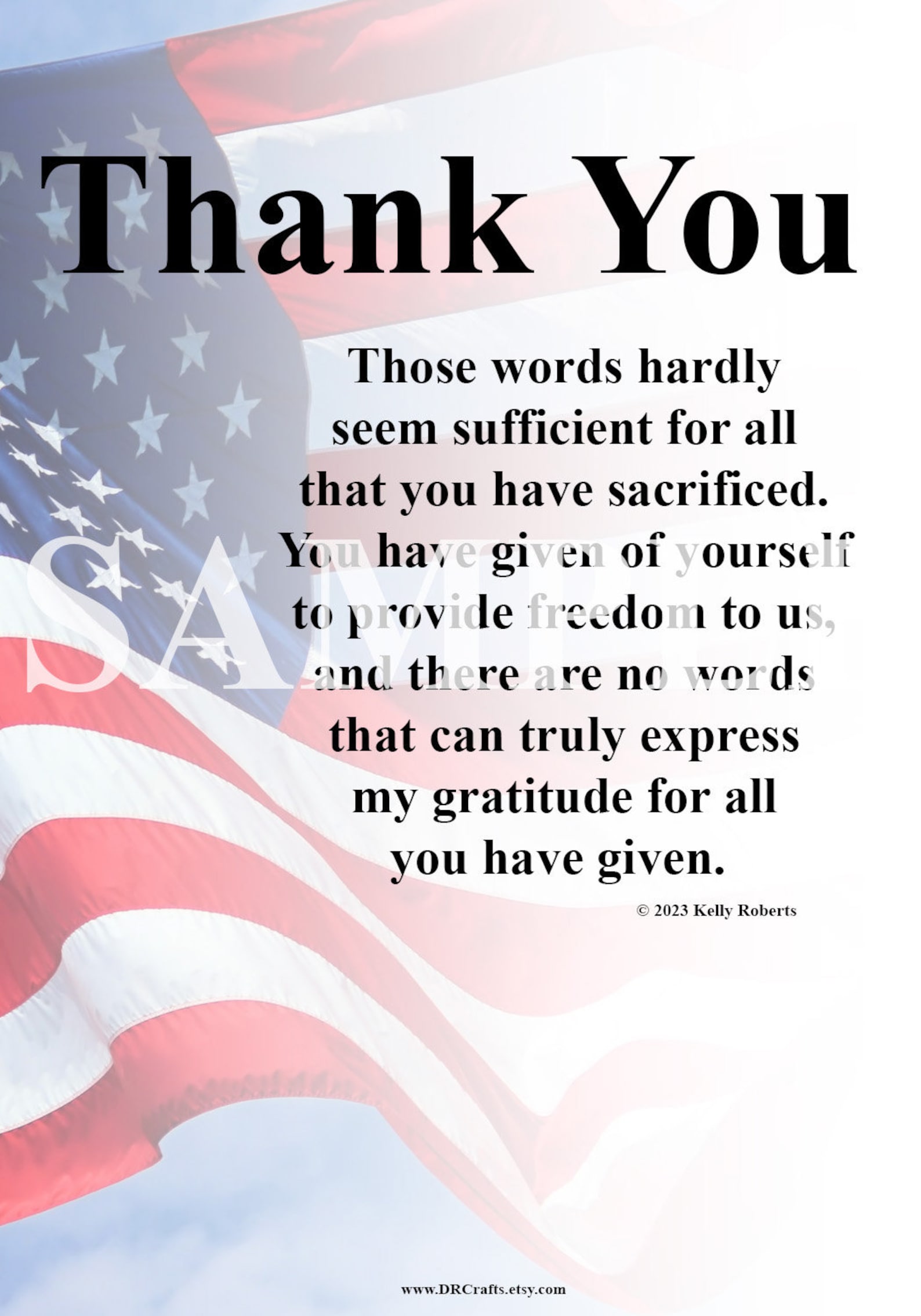 Thank You to Troops Labels or Cards, Instant Digital Download and Ready ...