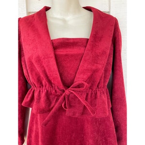 Vintage 1970s Burgundy Red Maxi Dress With Jacket Faux Suede Look - Etsy