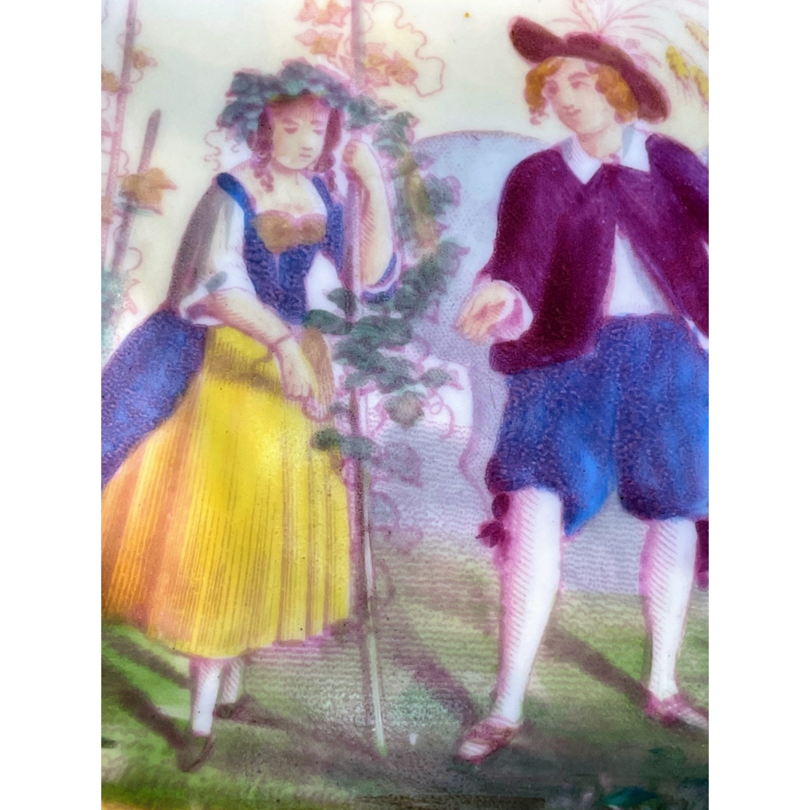 Vintage Tea Trivet Hot Plate Victorian Couple White Horse - Etsy