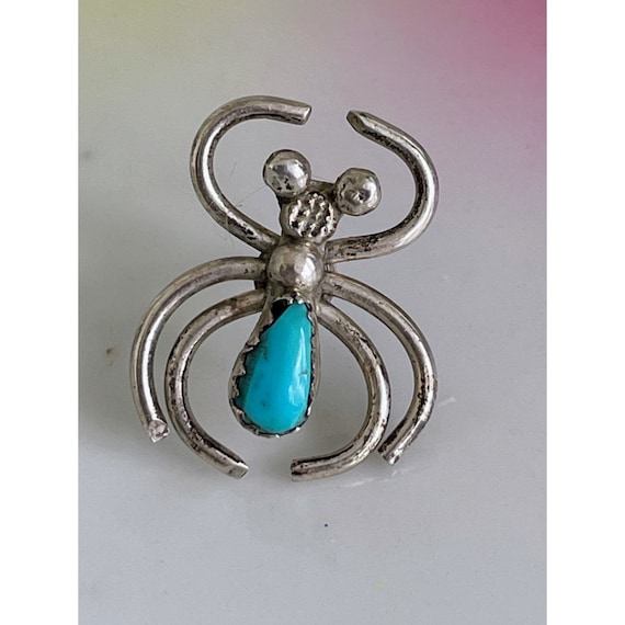 Vintage 1960s Navajo Sterling Silver Spider Tie/lapel… - Gem
