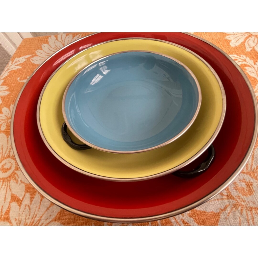 Vintage MCM Emo Celje Yugoslavia Enamelware Saute Pans - Etsy