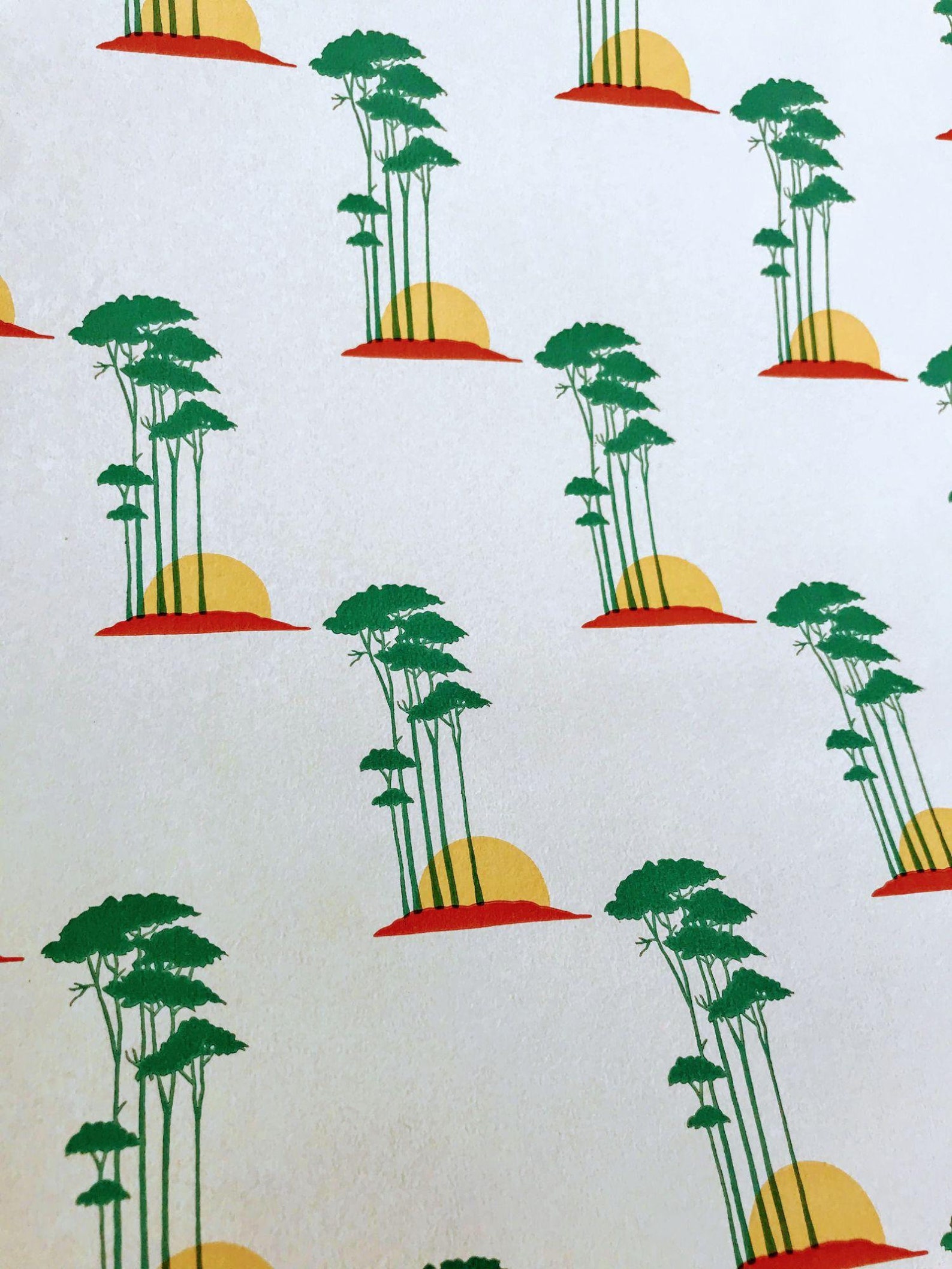Antique Art Deco 1930s Partial Wallpaper Roll Sunset Palm - Etsy