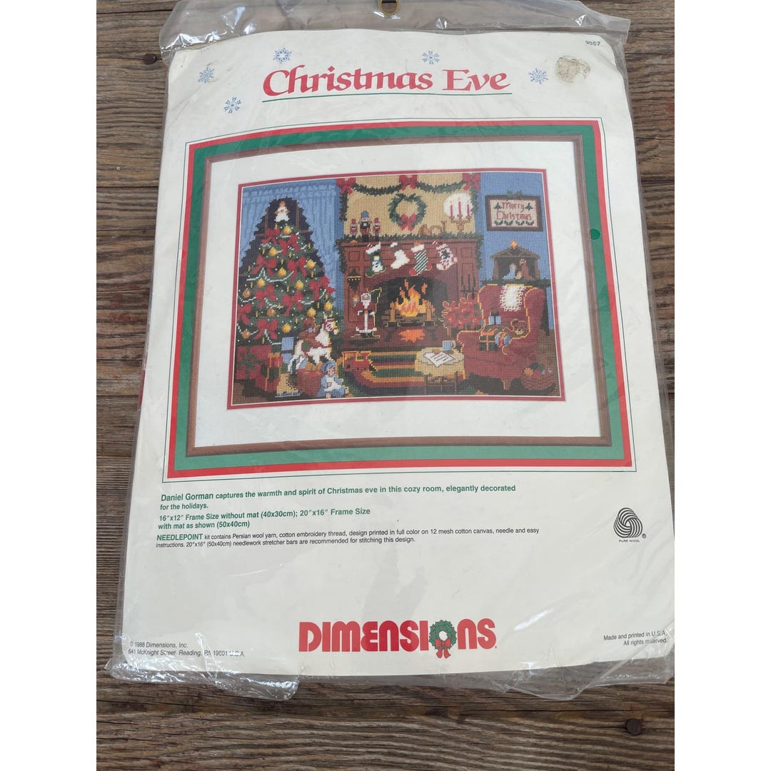 Vintage Dimensions Wool Needlepoint Kit Christmas Eve 1988 NOS - Etsy